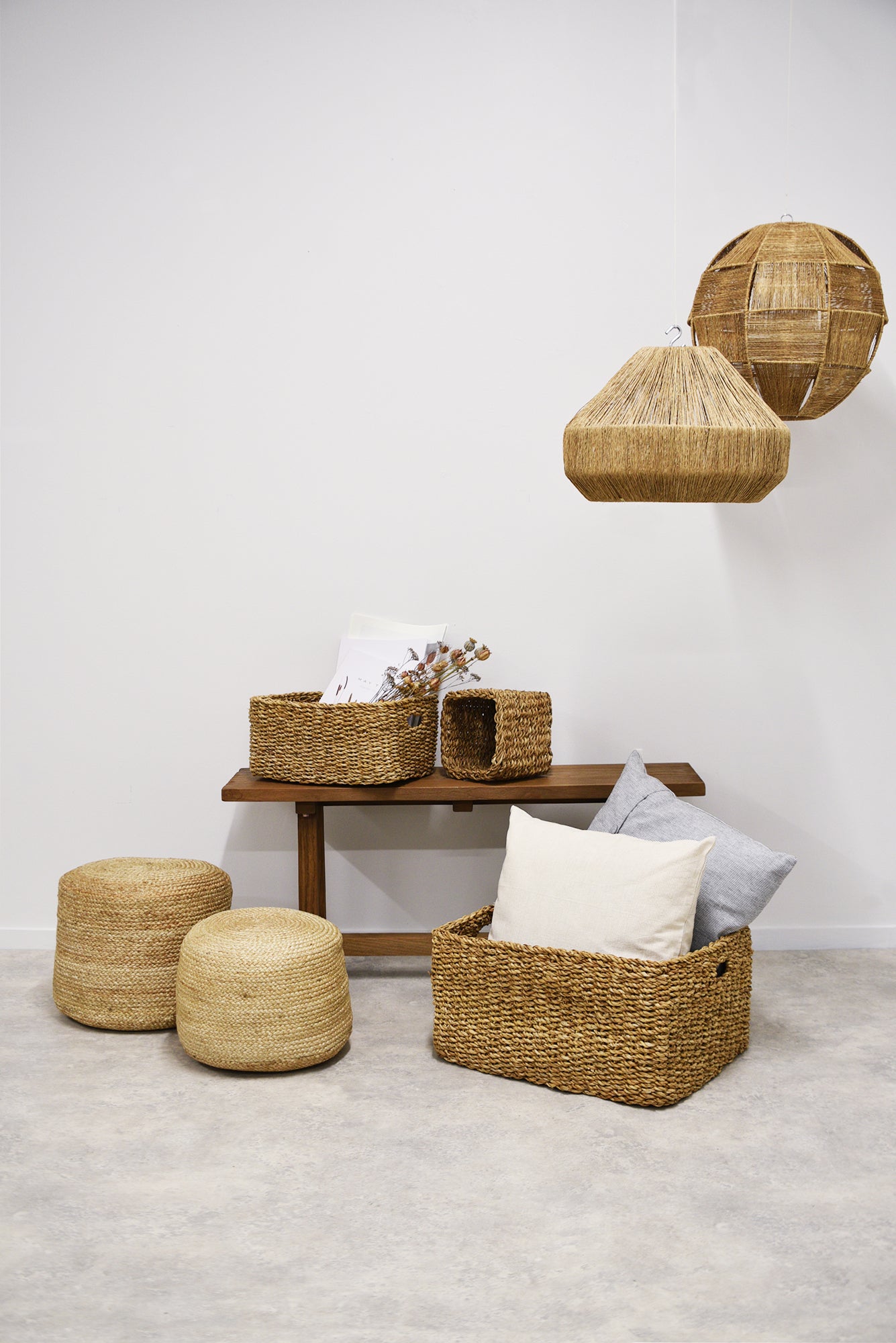 Round Braided Puff Large Jute - Natural - Maytime