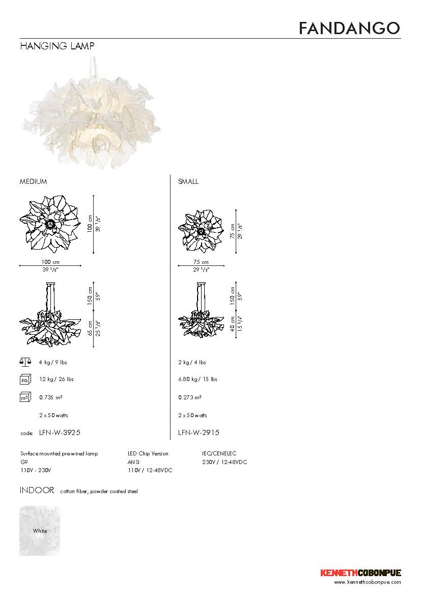 COBONPUE Fandango Hanging Light Large - White - Maytime