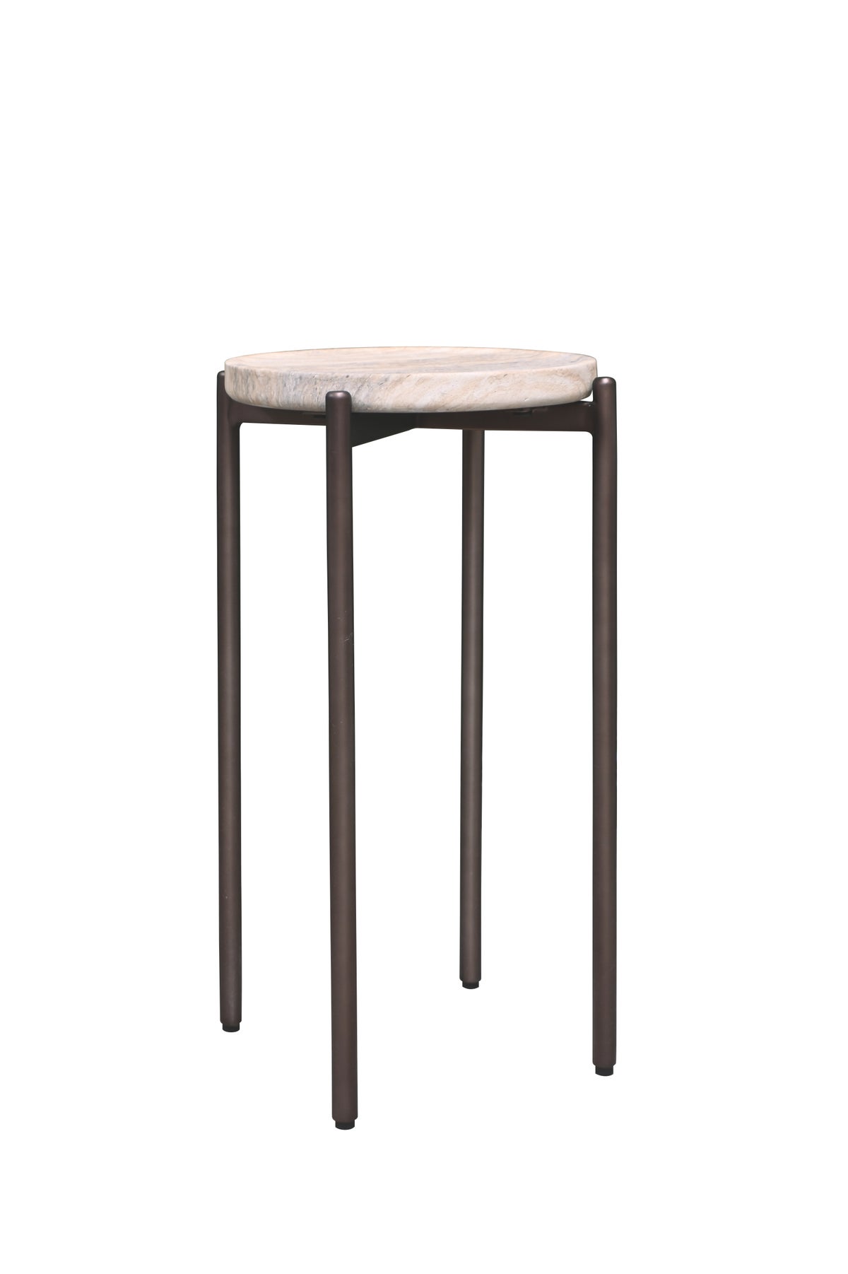 VISTA Athen Tall Side Table - Travertine Finish - Maytime