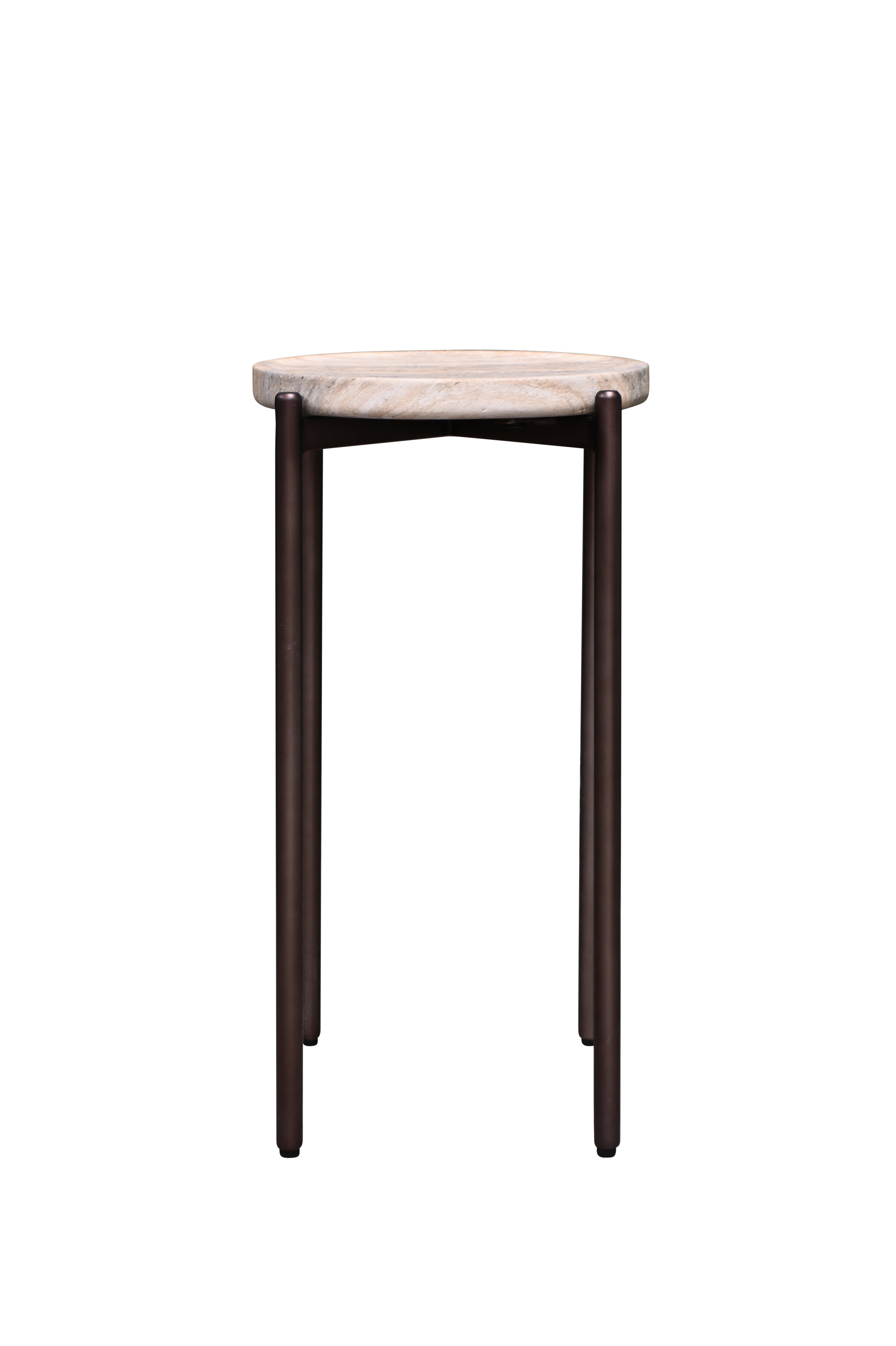 VISTA Athen Tall Side Table - Travertine Finish - Maytime