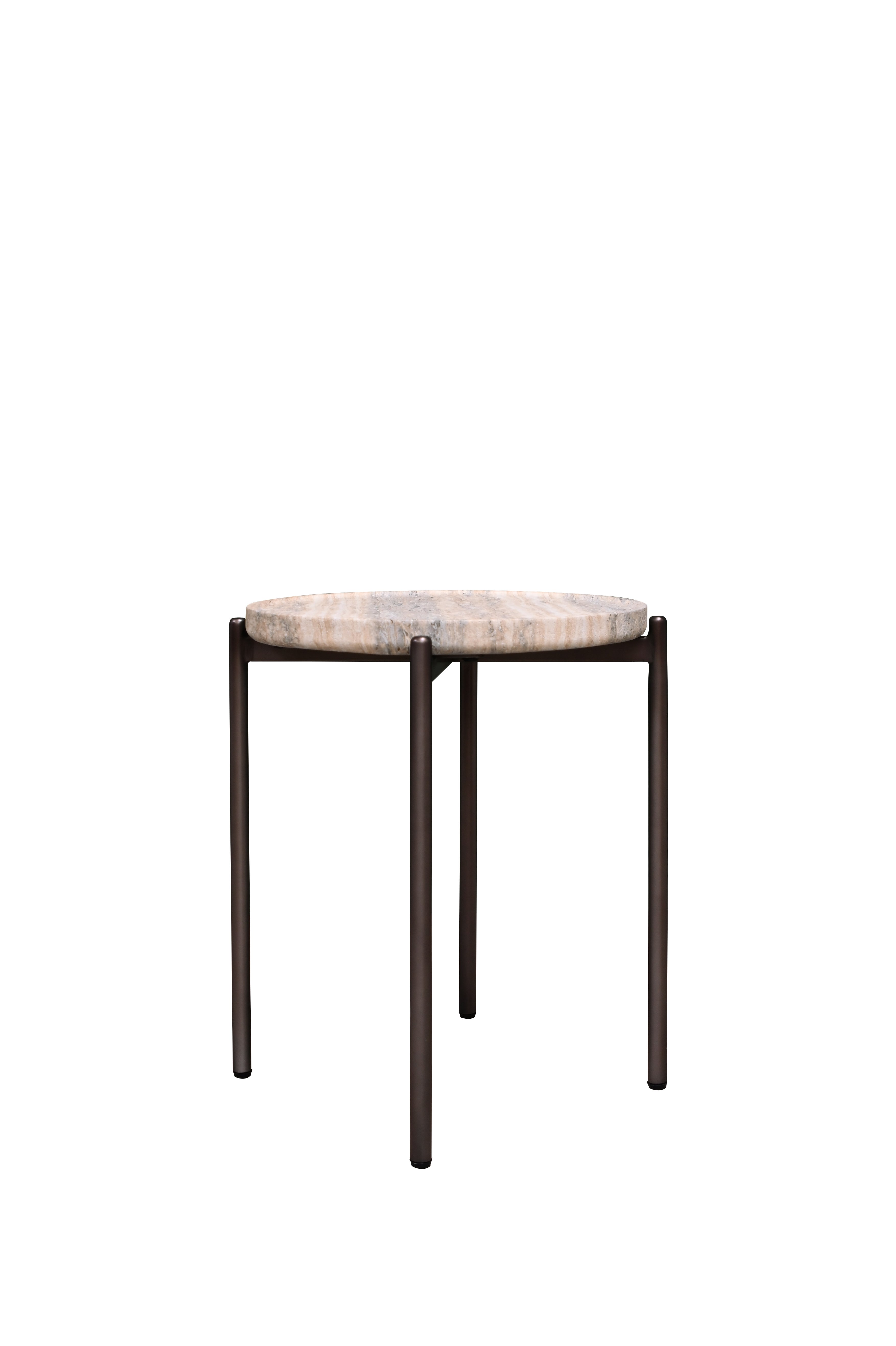 VISTA Athen Low Side Table - Travertine Finish - Maytime