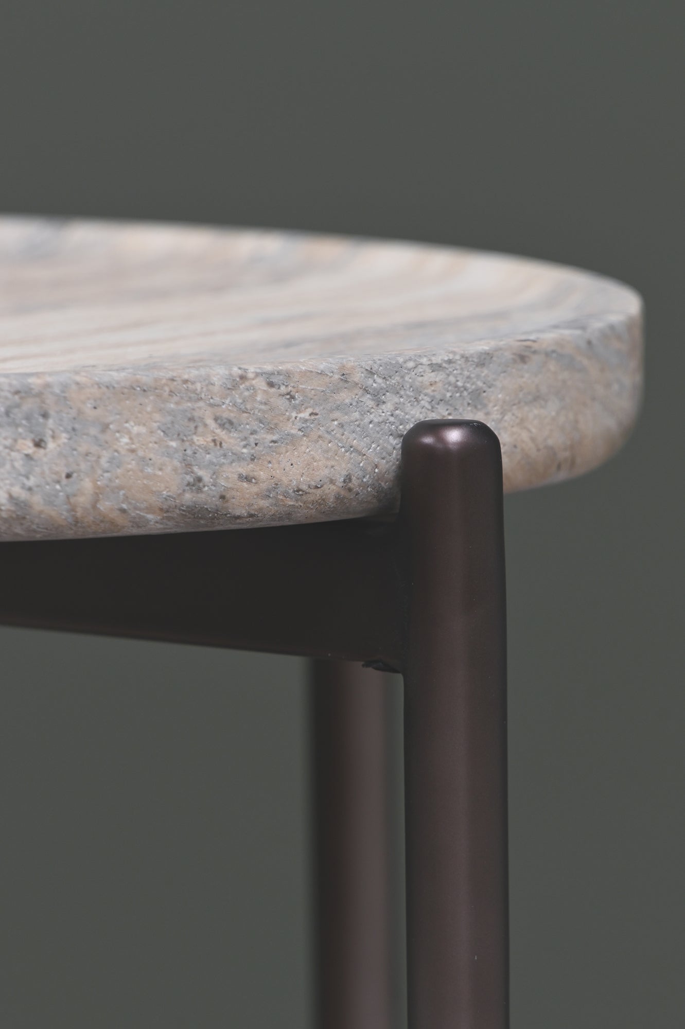 VISTA Athen Low Side Table - Travertine Finish - Maytime