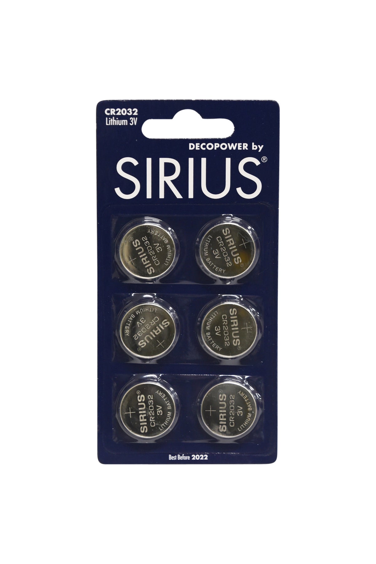 SIRIUS CR2032 Deco Power Batteries Pk6 - Maytime