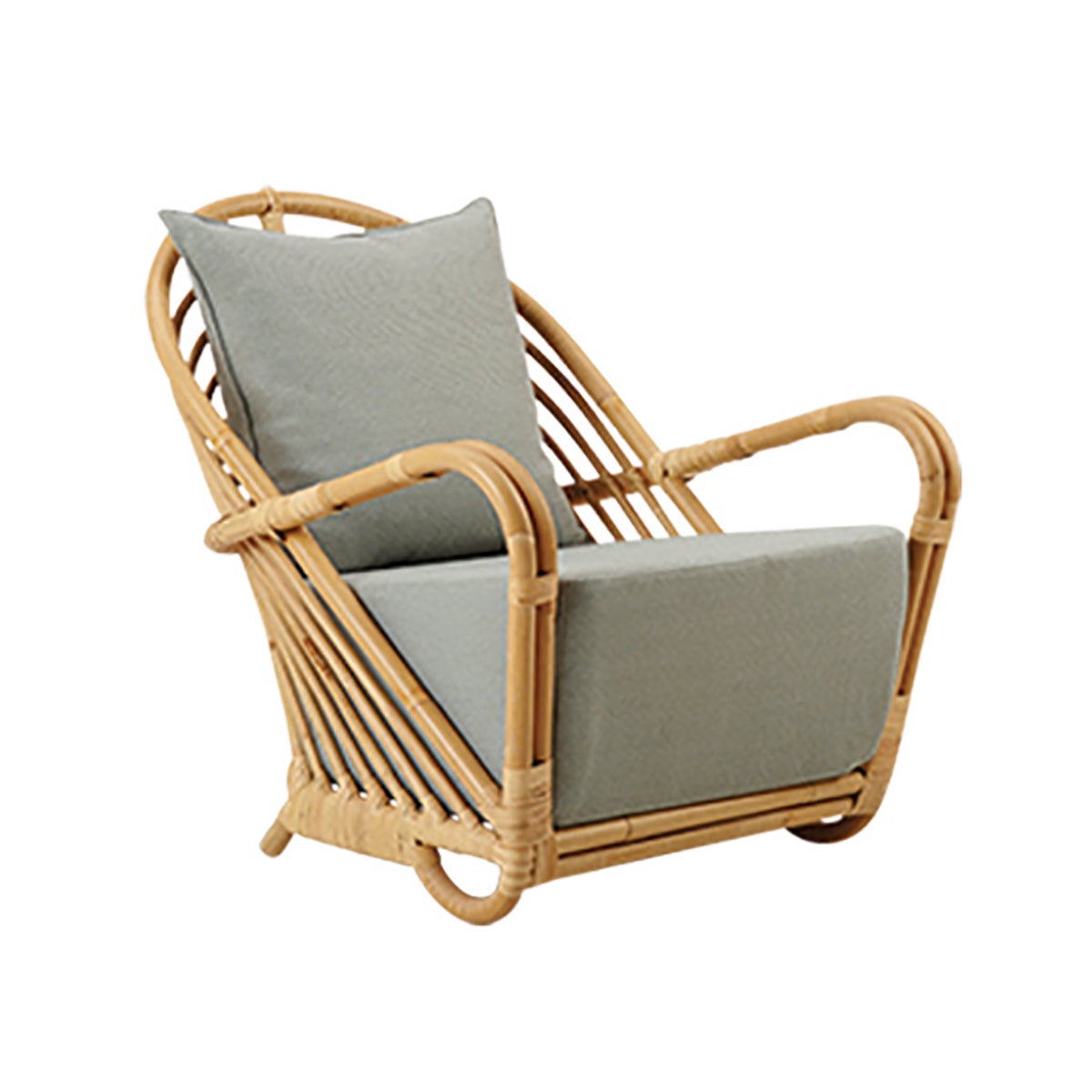 SIKA Icons Charlottenborg Rattan Chair w/Grey Cushion - Natural - Maytime